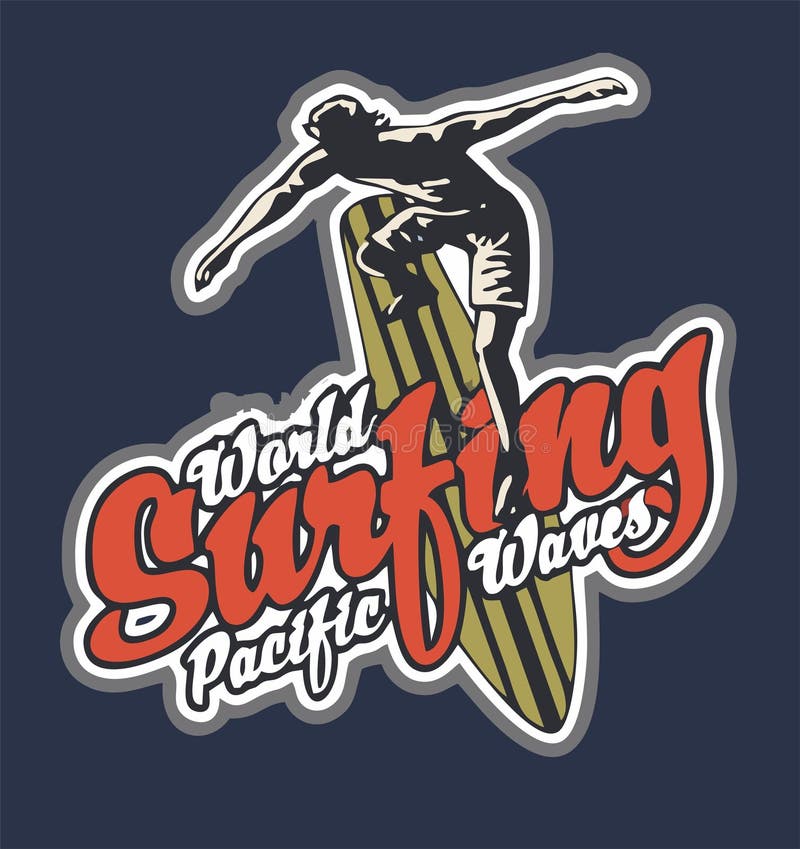 Surfing waves summer print stock vector. Illustration of designer ...