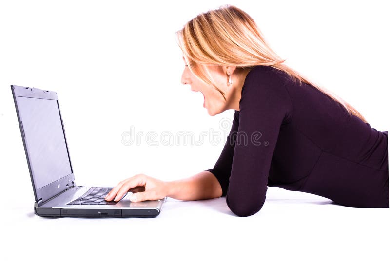 Surfing the web stock image. Image of office, female, communications ...