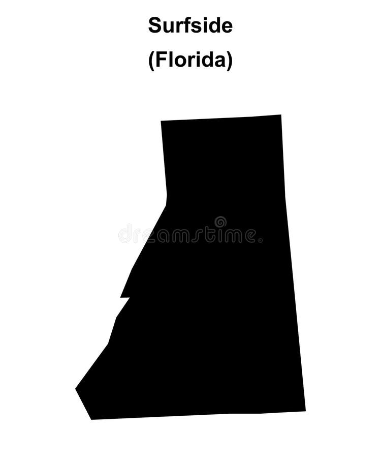 Surfside outline map stock vector. Illustration of atlas - 386152897