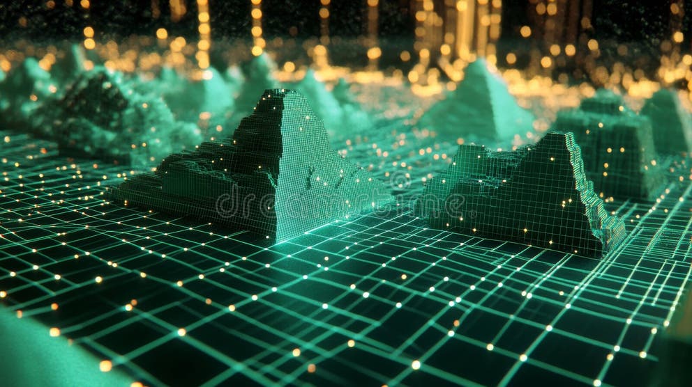 A Surge of Brilliant Particles. a Futuristic Representation of Data ...