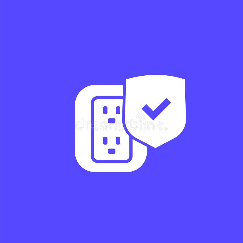 Surge Protection Icon with a Shield, Vector Stock Vector - Illustration ...