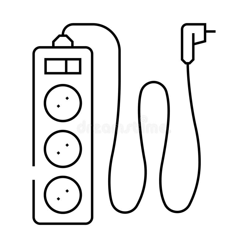Surge Protector Electrical Engineer Line Icon Vector Illustration Stock ...