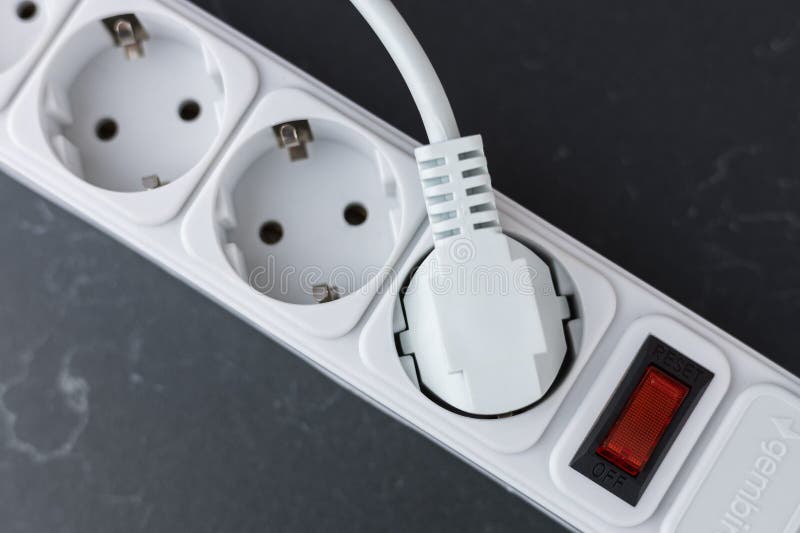 Surge Protector with Electrical Sockets Stock Image - Image of cord ...