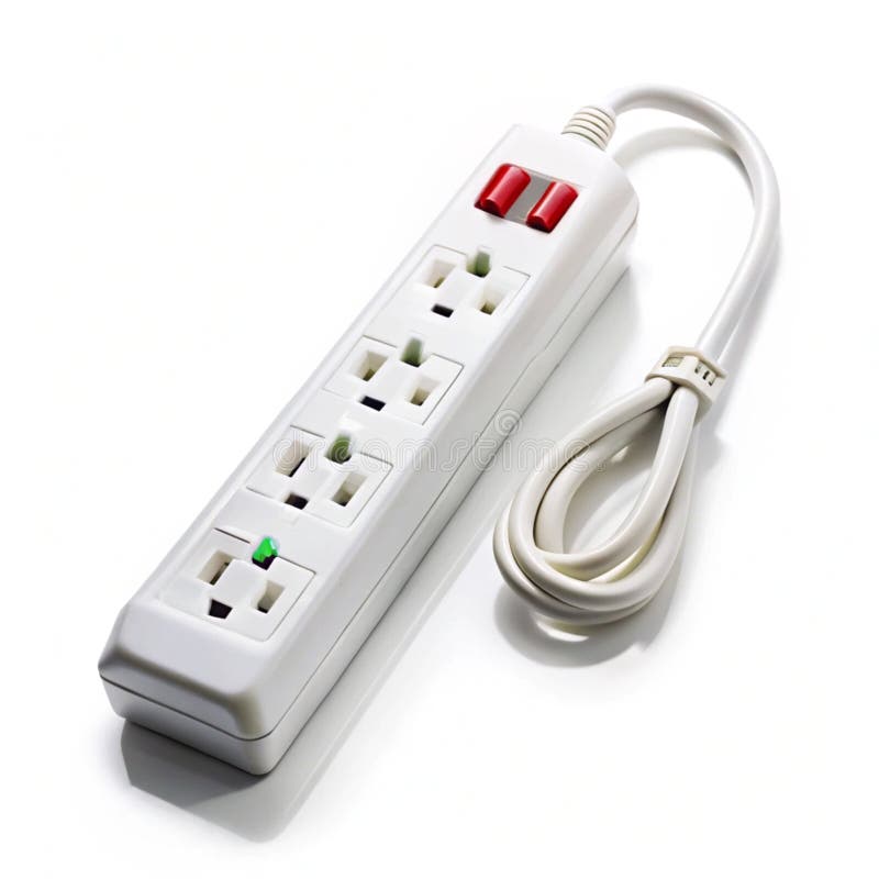 Surge Protector Isolated on White Background Stock Illustration ...