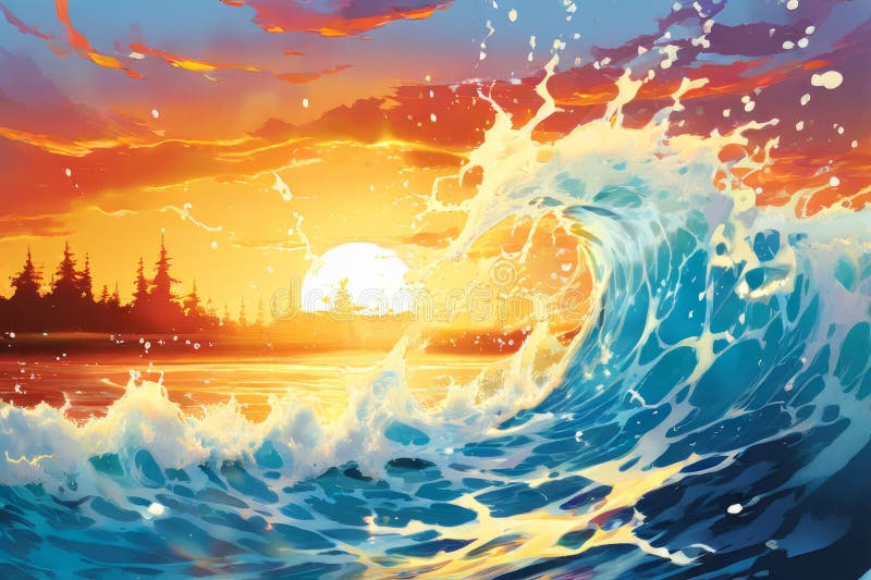 Surge Wave Splattera Splatter that Forms a Sudden Powerful Wave Stock ...