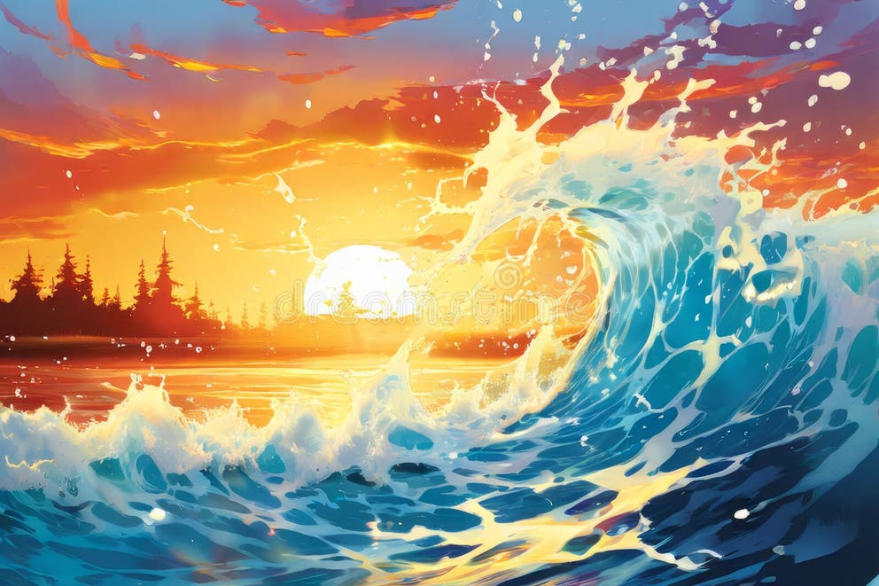 Surge Wave Splattera Splatter that Forms a Sudden Powerful Wave Stock ...