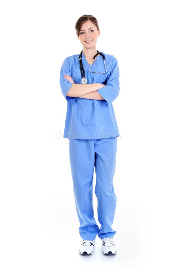 Surgeon in Blue Uniform Full-length Stock Image - Image of studio ...