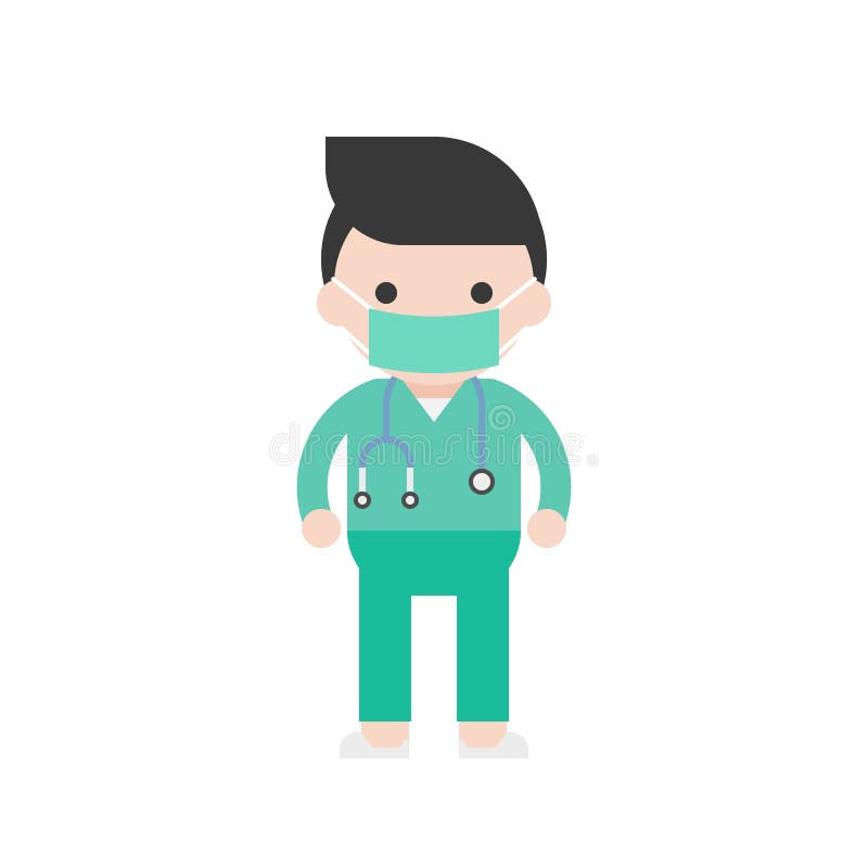 Surgeon, Cute Character Professional People in Flat Design Stock Vector ...