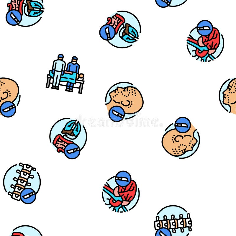 Surgeon Doctor Hospital Seamless Pattern Vector Stock Vector ...