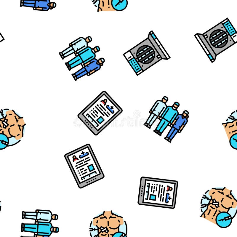 Surgeon Doctor Hospital Seamless Pattern Vector Stock Vector ...