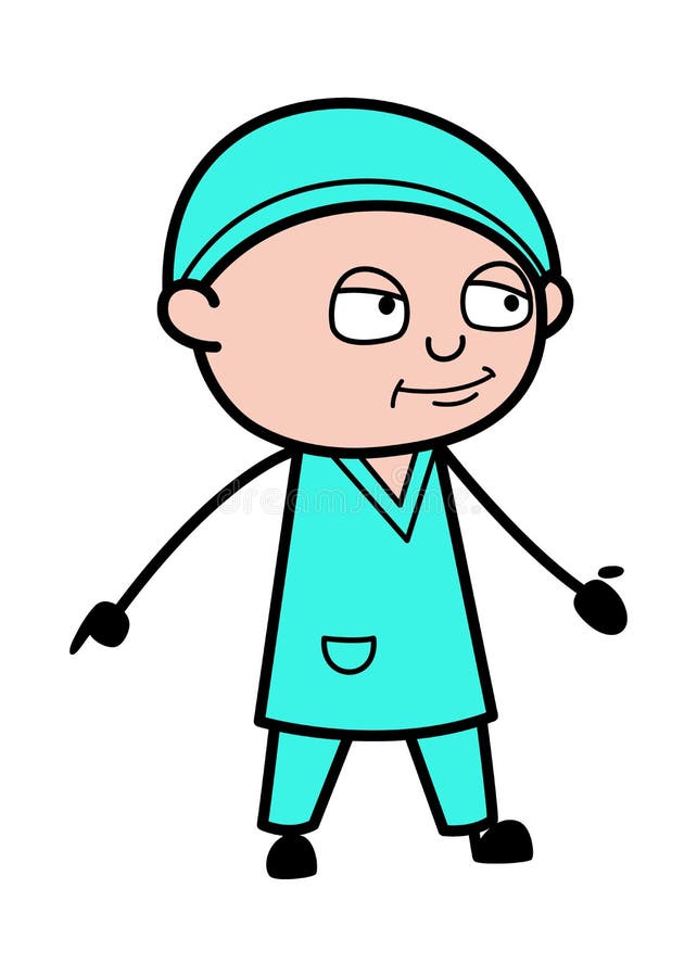 Surgeon Expressionless Face Cartoon Stock Illustration - Illustration ...