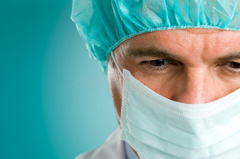 Surgeon face closeup stock photo. Image of doctor, indoor - 17100018