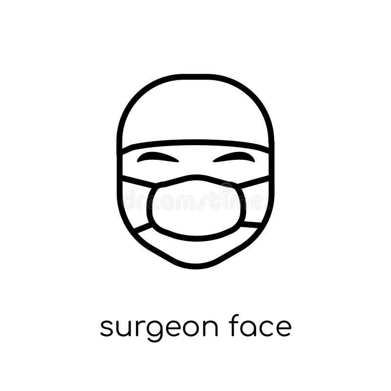 Surgeon Face Icon. Trendy Modern Flat Linear Vector Surgeon Face Stock ...