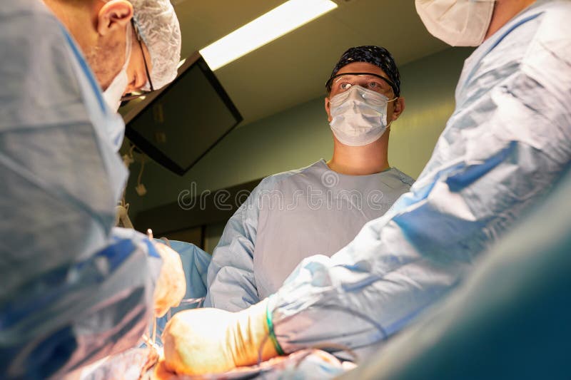 Surgeon Face in Operating Room, Stressful Operation, Surgeon Performs ...