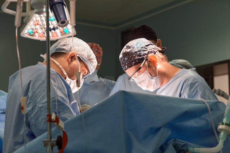 Surgeon Face in Operating Room, Stressful Operation, Surgeon Performs ...