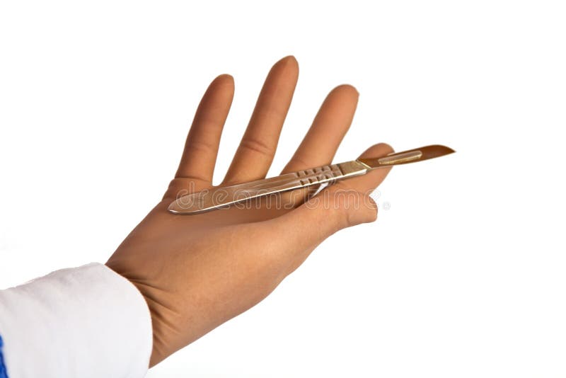 Surgeon Holding Scalpel in Hand Stock Photo - Image of operating ...
