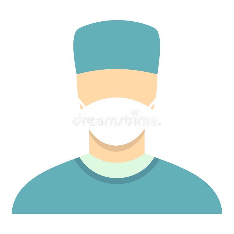Surgeon icon, flat style stock vector. Illustration of medic - 79608421