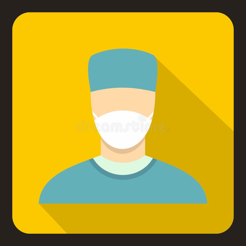 Surgeon icon, flat style stock illustration. Illustration of graphic ...