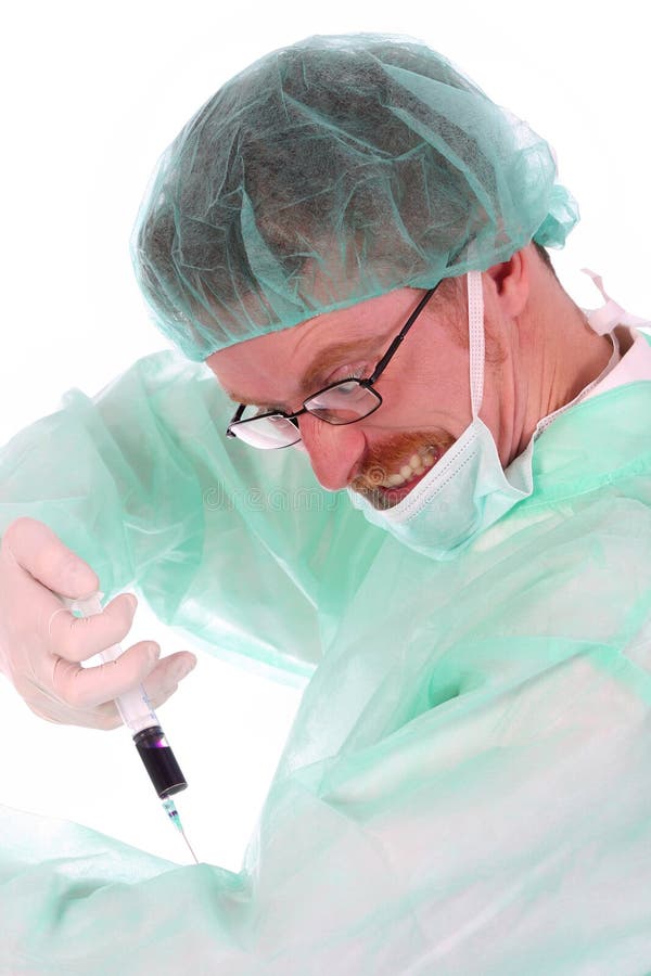 Surgeon Injection of a Drug Stock Image - Image of maniac, disease: 4864039