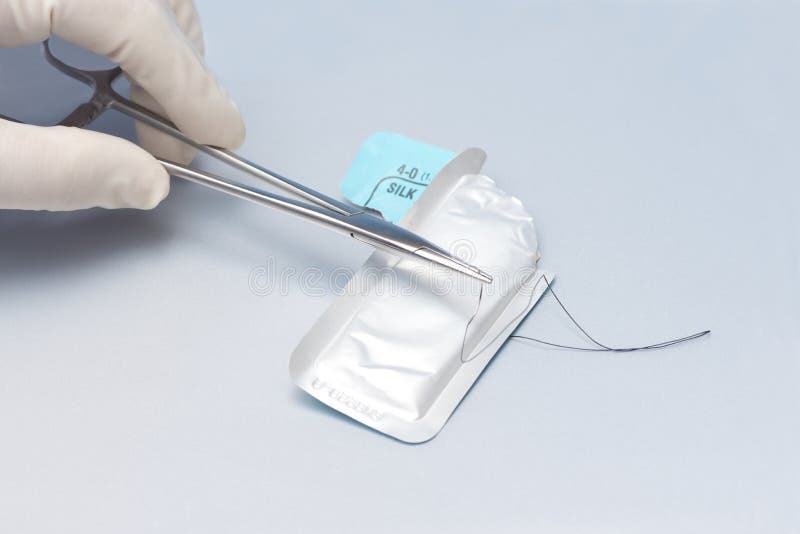 Surgical Suture Needle Holder Stock Image - Image of holding, stainless ...