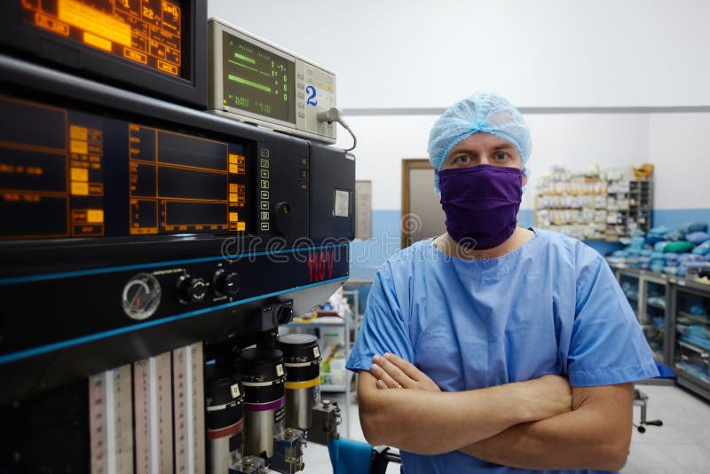 Surgeon Looking at Camera in Clinic Operation Room Stock Photo - Image ...