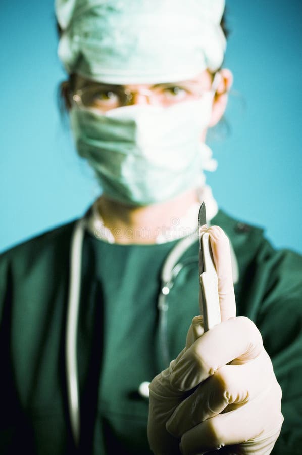 Surgeon medic with scalpel stock image. Image of nurse - 19085635