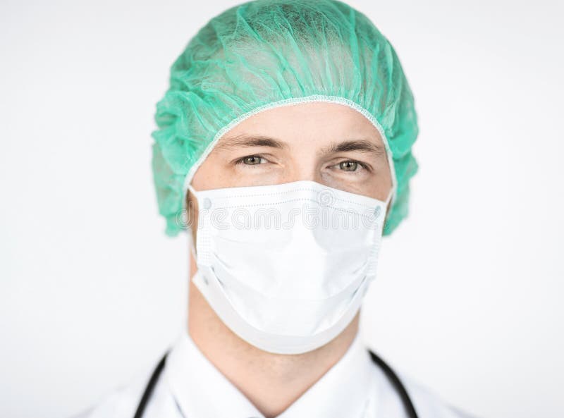 Surgeon in Medical Cap and Mask Stock Photo - Image of people ...