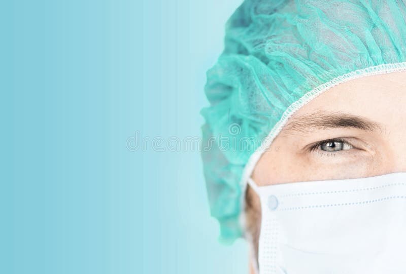 Close Up Portrait of Adult Female Surgeon Doctor Wearing Protect Stock ...