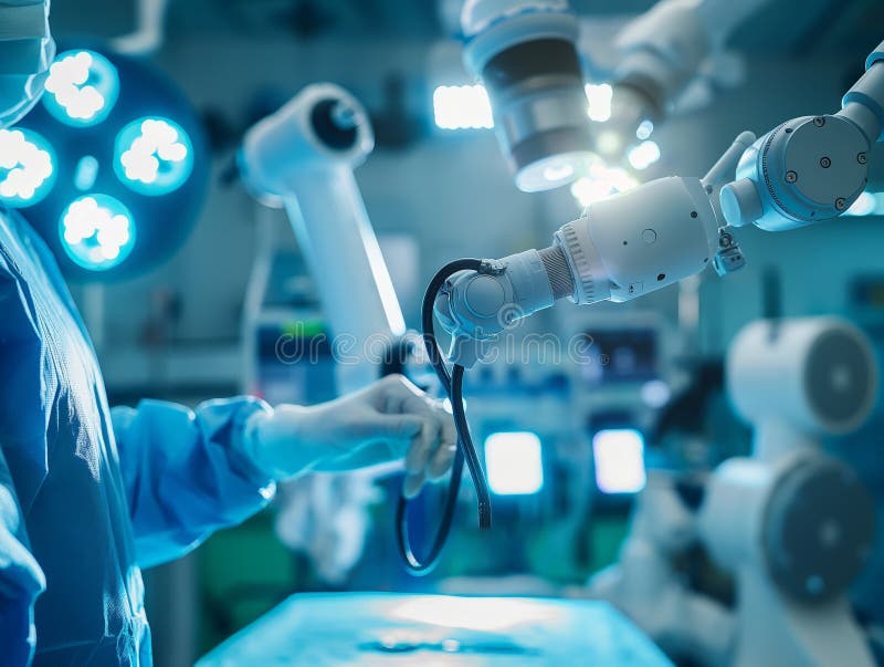 Robotic Surgery in Modern Operating Room Stock Image - Image of ...