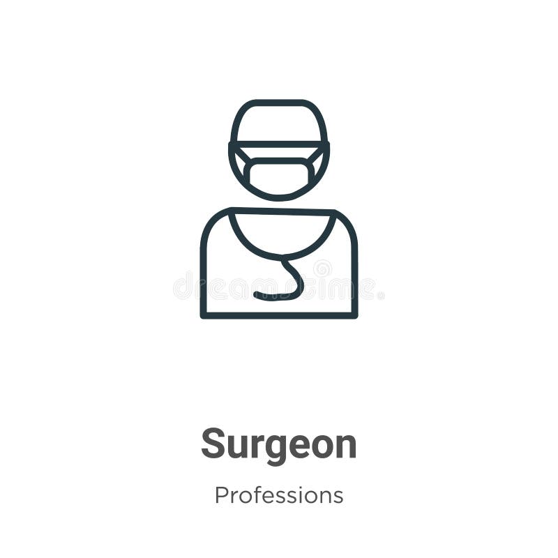 Surgeon Line Icon Concept. Surgeon Flat Vector Symbol, Sign, Outline ...