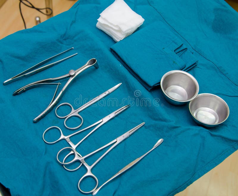 Surgeon and Surgical Instruments in Operation Stock Image - Image of ...