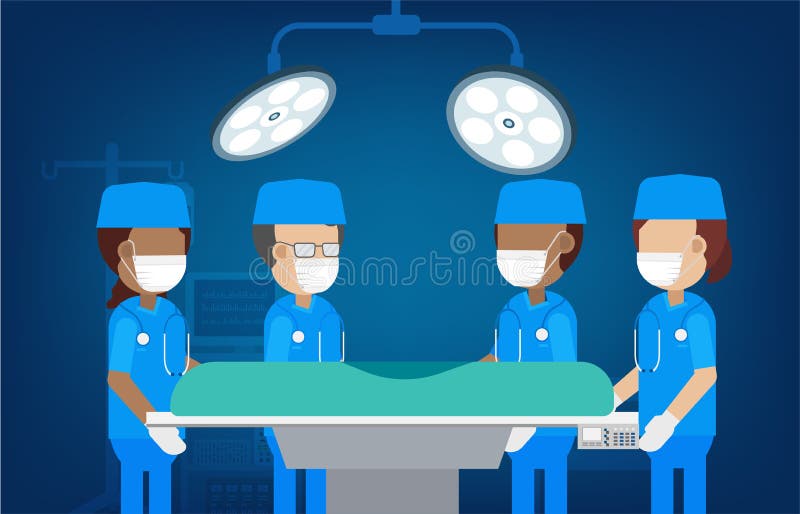 Surgeon Team in Surgery Room Stock Vector - Illustration of surgery ...