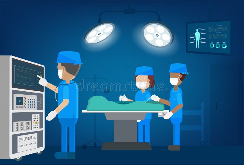 Surgeon Team in Surgery Room Stock Vector - Illustration of surgeon ...
