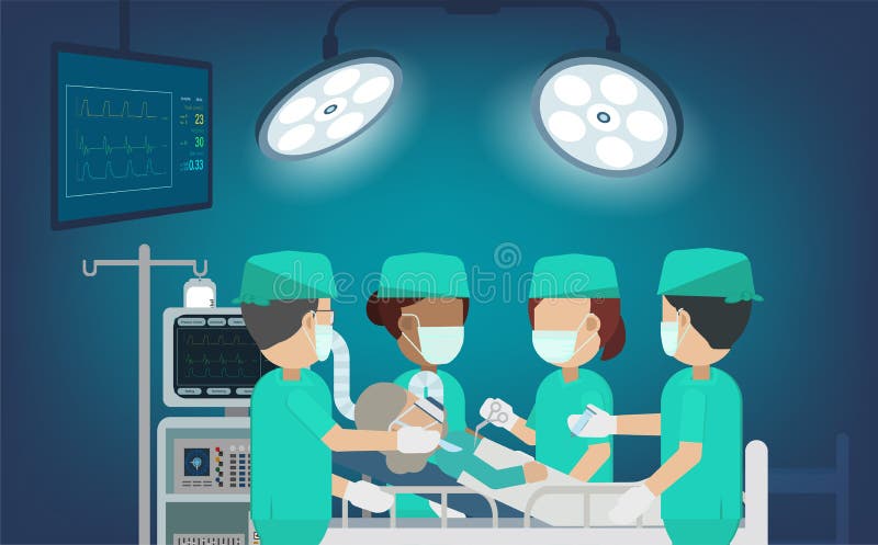 Surgeon Team in Surgery Room Stock Vector - Illustration of staff ...