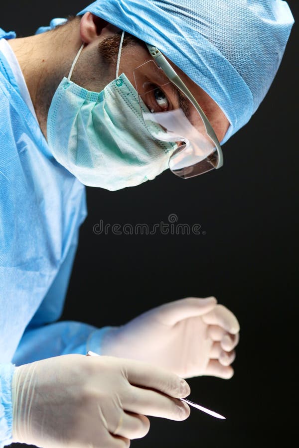 Surgeon in Uniform Close-up Ready To Step Stock Photo - Image of green ...