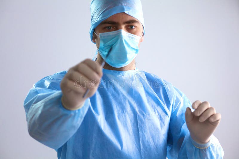 Surgeon in Uniform Close-up Ready To Step Stock Image - Image of ...