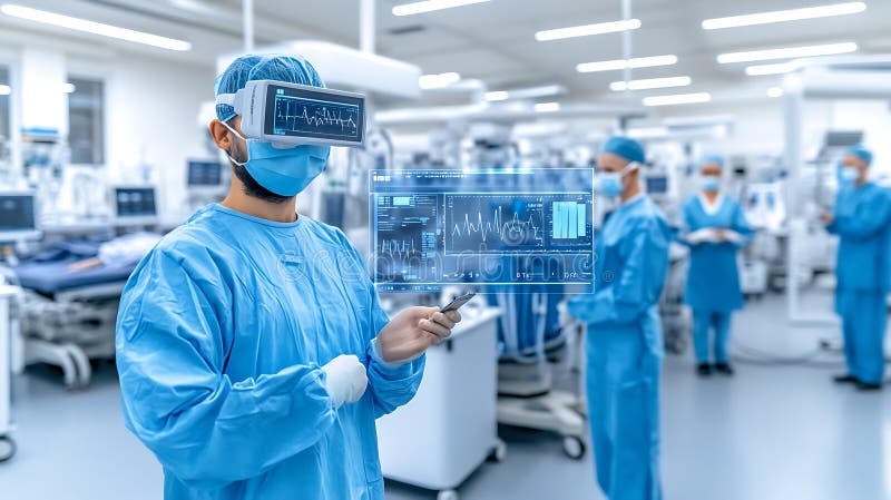 A Surgeon Wearing Augmented Reality Glasses Performing a Medical ...