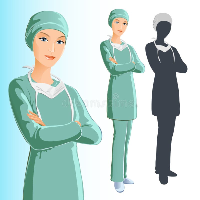 Surgeon (woman) stock vector. Illustration of girl, vector - 12769764