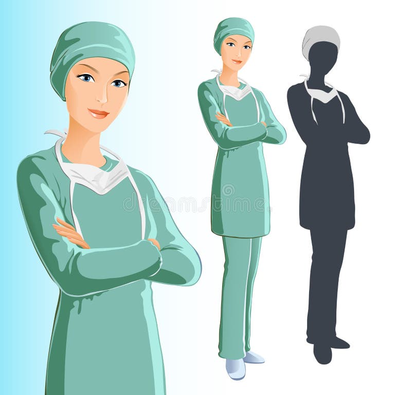 Surgeon (woman) stock vector. Illustration of girl, vector - 12769764
