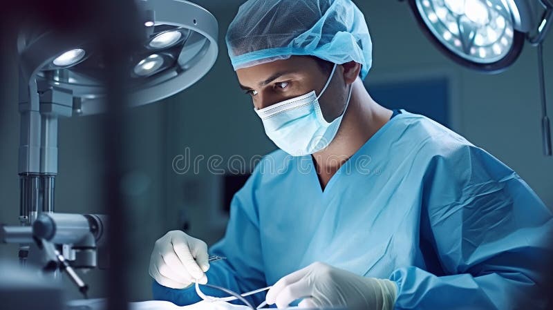 Surgeon at Work in Operating Room. Preparation for the Beginning of ...
