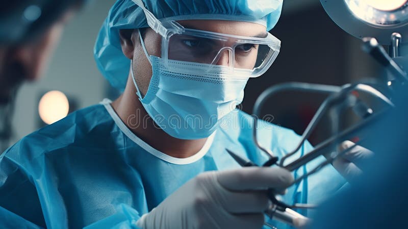 Surgeon at Work in Operating Room. Preparation for the Beginning of ...