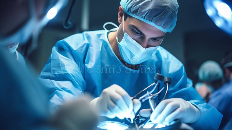 Surgeon at Work in Operating Room. Preparation for the Beginning of ...