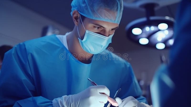 Surgeon at Work in Operating Room. Preparation for the Beginning of ...