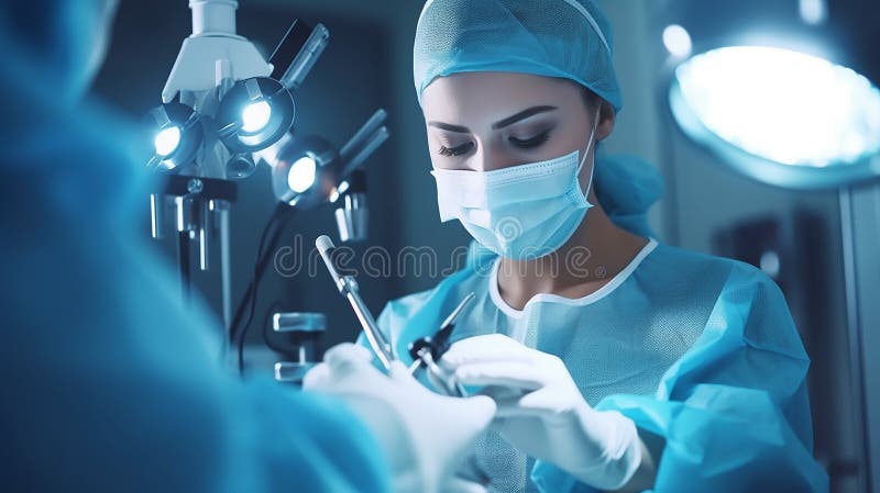 Surgeon at Work in Operating Room. Preparation for the Beginning of ...