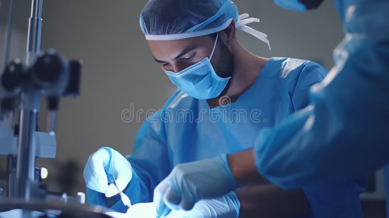 Surgeon at Work in Operating Room. Preparation for the Beginning of ...