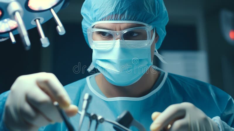 Surgeon at Work in Operating Room. Preparation for the Beginning of ...
