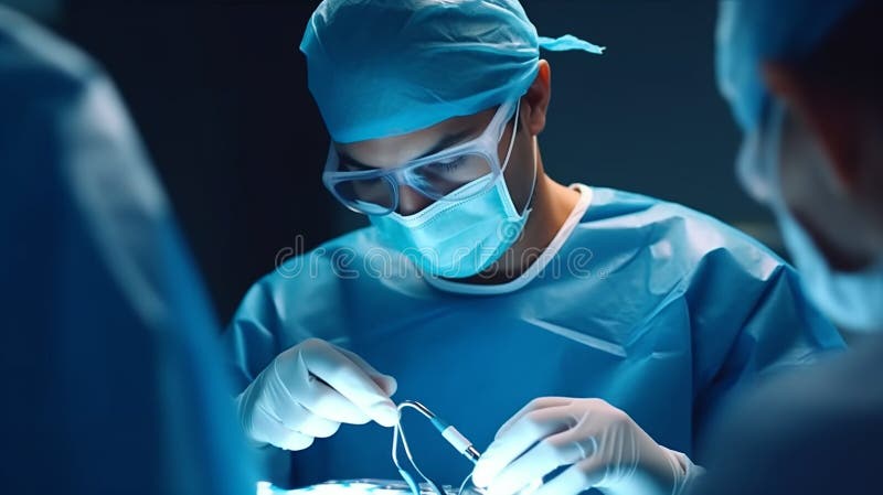 Surgeon at Work in Operating Room. Preparation for the Beginning of ...
