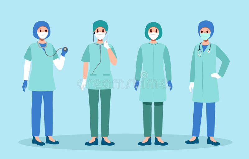 Doctor Cartoon Characters Design with PPE Coat Personal Protective ...