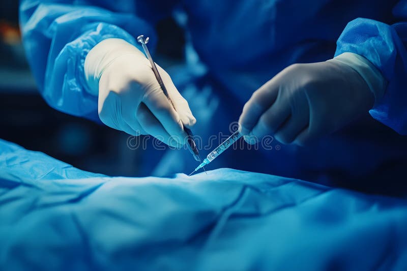 Surgeons Performing Surgery with Precision Instruments in Operating ...