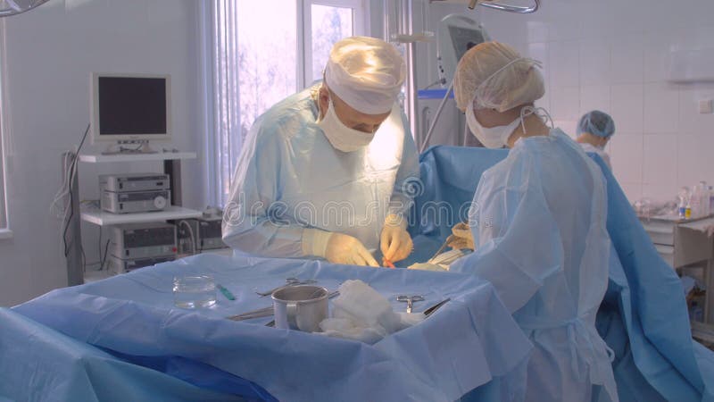 Close-up of Surgeons Performing a Minimally Invasive Procedure with ...